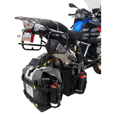 Tusk Pannier Racks with Nelson Rigg Hurricane Dry Saddlebags Black ...