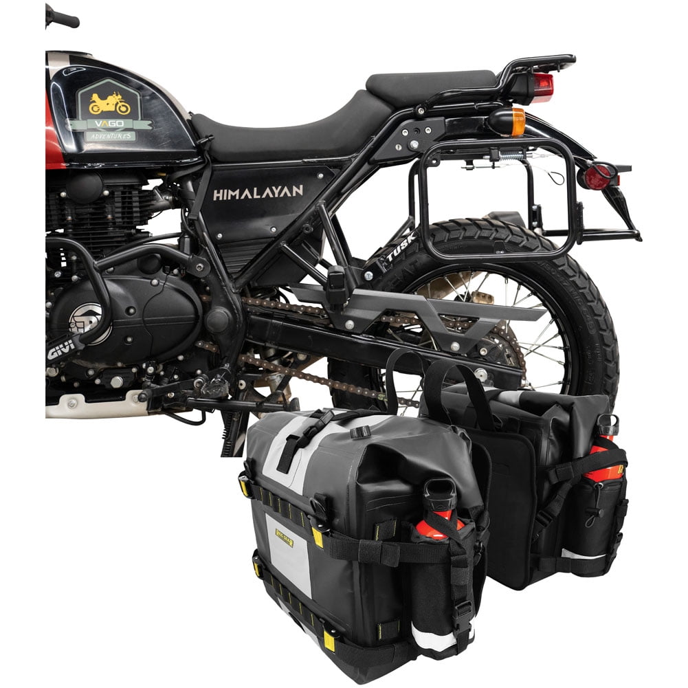 Tusk Pannier Racks with Nelson Rigg Hurricane Dry Saddlebags Black ...