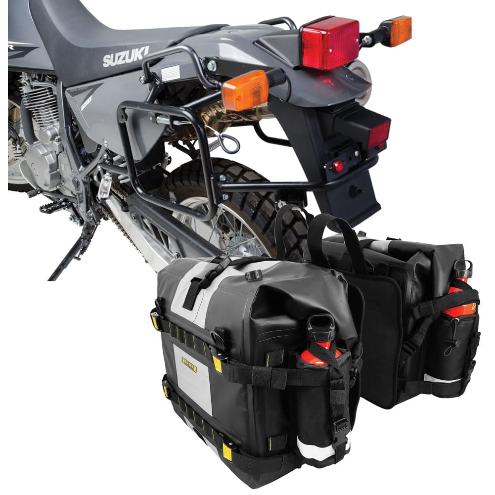Tusk Pannier Racks with Nelson Rigg Hurricane Dry Saddlebags Black ...