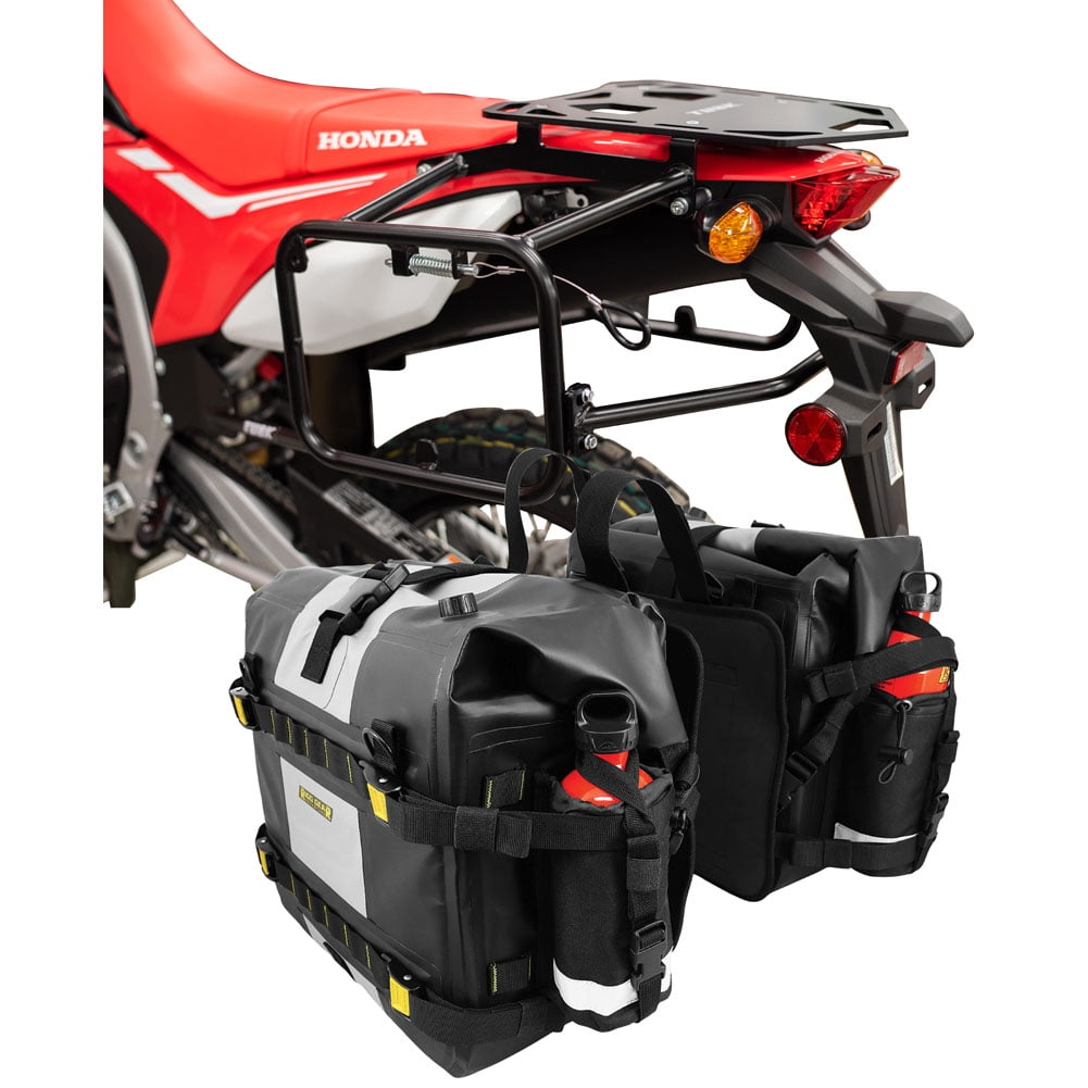 Tusk Pannier Racks with Nelson Rigg Hurricane Dry Saddlebags Black ...