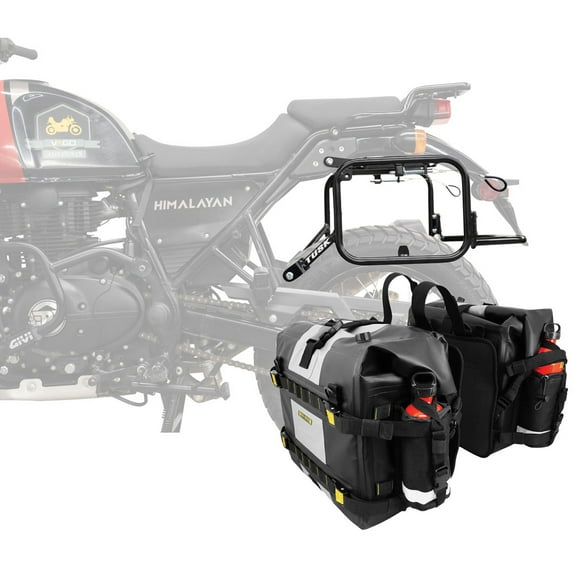 Tusk Pannier Racks with Nelson Rigg Hurricane Dry Saddlebags Black ...