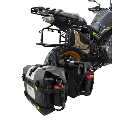 Tusk Pannier Racks with Nelson Rigg Hurricane Dry Saddlebags Black ...