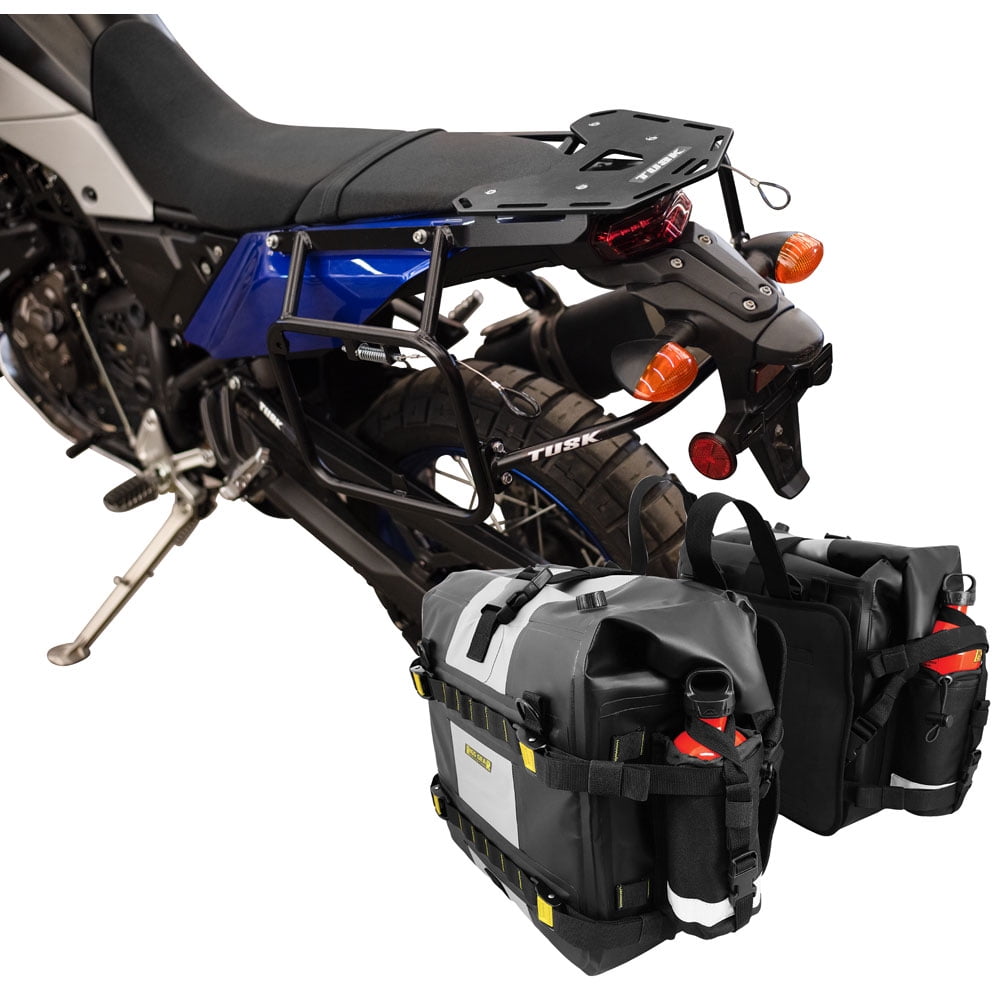 Tusk Pannier Racks with Nelson Rigg Hurricane Dry Saddlebags with Top ...