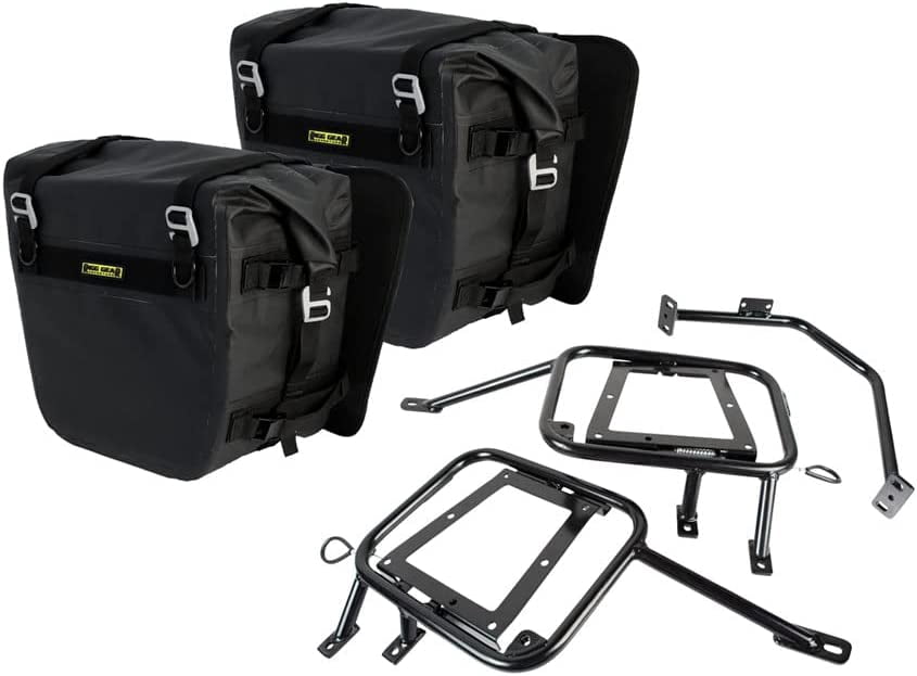 Tusk Pannier Racks with Nelson Rigg Sierra Dry Saddlebags Black ...