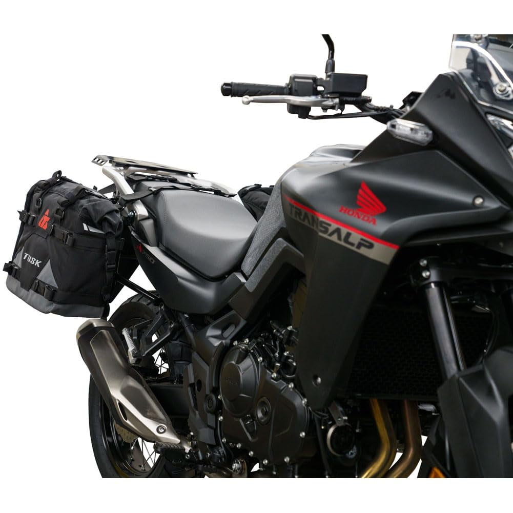 TUSK Pannier Racks Pilot Pannier Bags Black/Grey for Honda Transalp ...