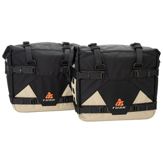 TUSK Pannier Racks Pilot Pannier Bags Black/Tan Compatible with BMW ...