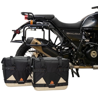 Tusk Pannier Racks with Tusk Pilot Pannier Bags Black/Tan - Walmart.com