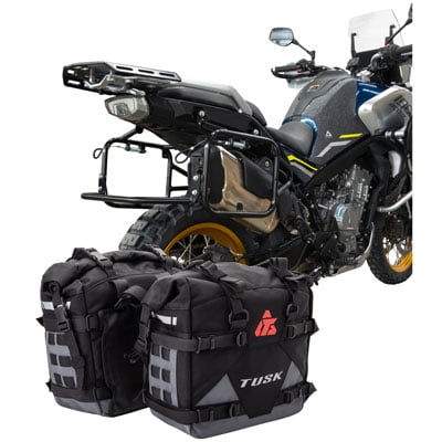 Tusk Pannier Racks with Tusk Pilot Pannier Bags and Bottle Holders ...