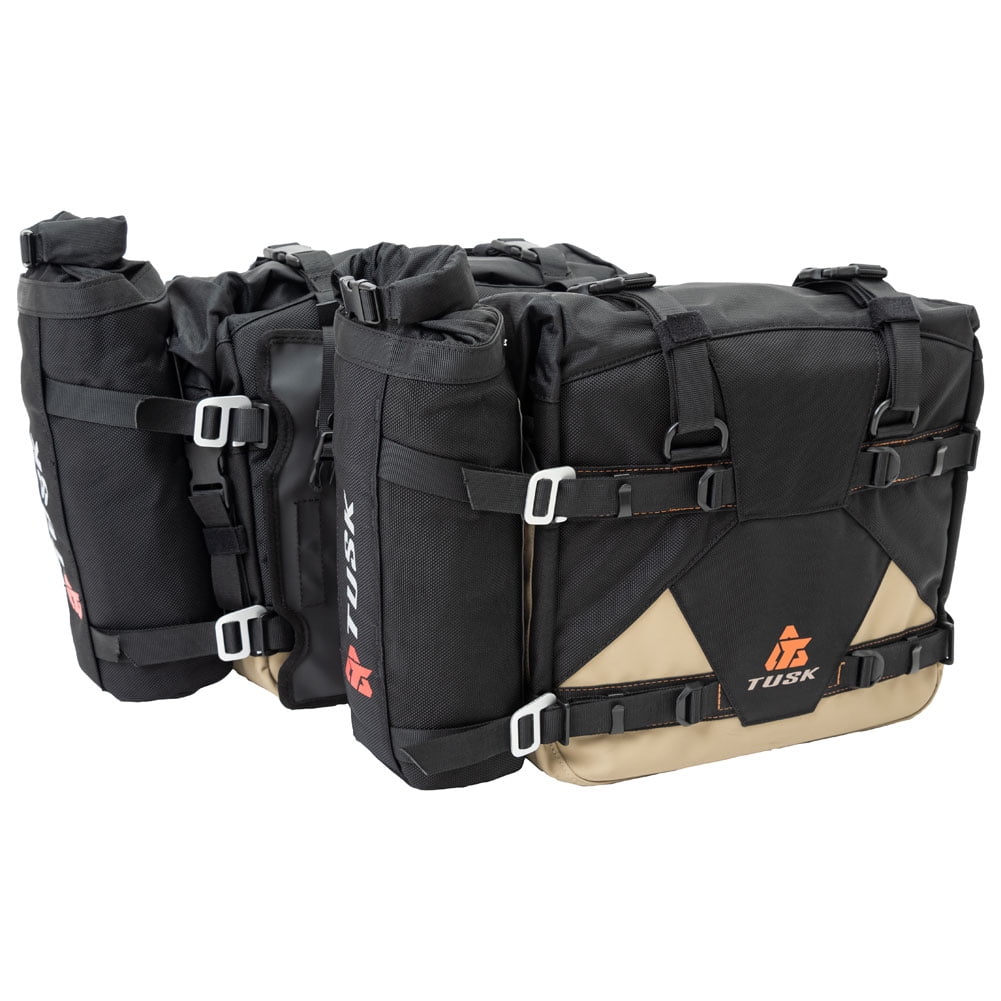 Tusk Pilot Pannier Bags with Bottle Holders Black/Tan - Walmart.com