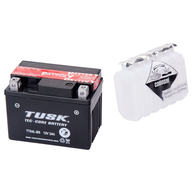 Tusk Tec-Core Battery with Acid TTX4LBS Maintenance-Free For Honda ...