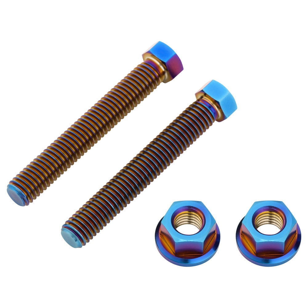 Tusk Titanium Axle Adjuster Bolts Burnt Blue For Yamaha YZ250 Monster ...