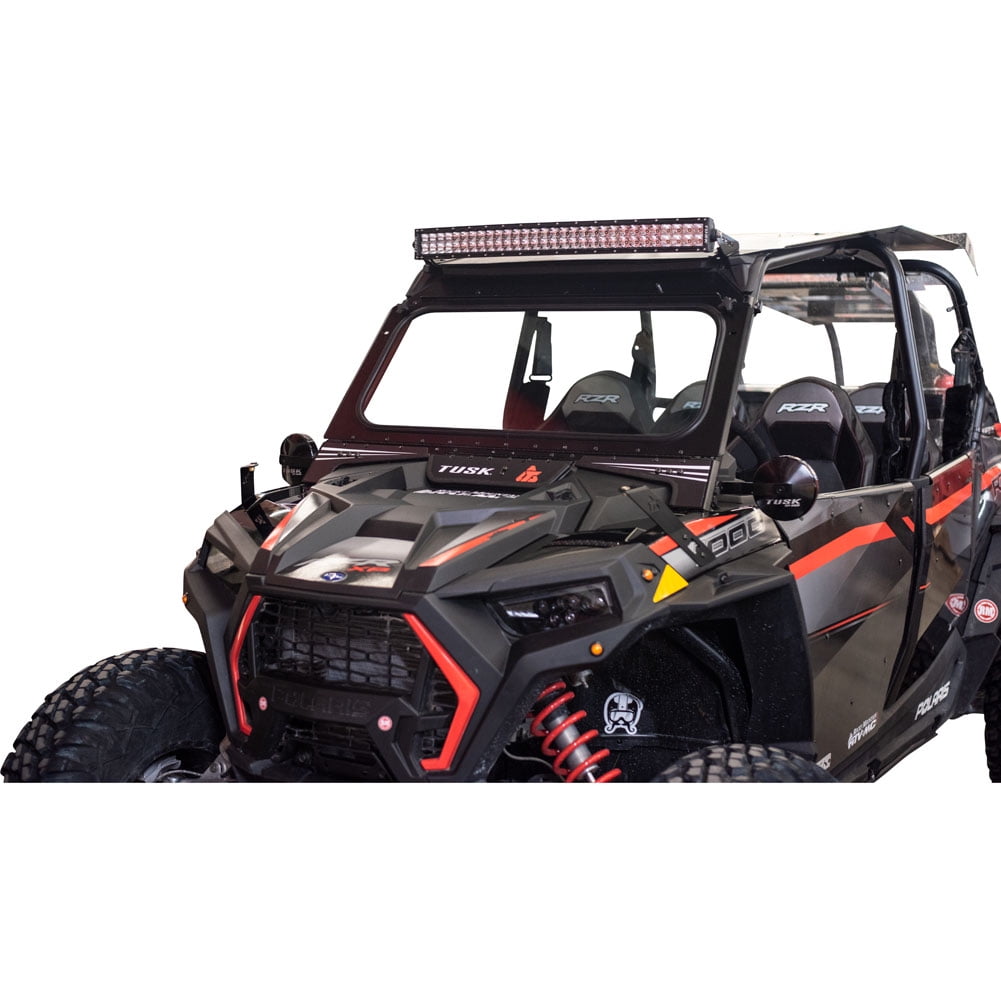 Tusk UTV Folding Glass Windshield with Windshield Wiper For Polaris RZR ...
