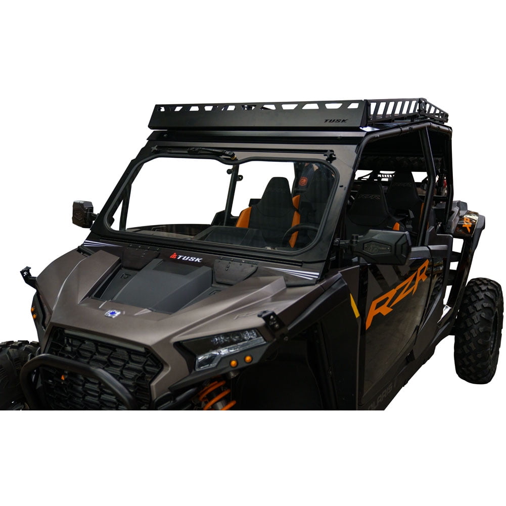 Tusk UTV Folding Glass Windshield with Windshield Wiper For Polaris RZR ...