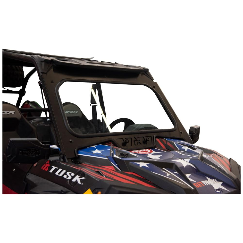 Tusk UTV Full Glass Windshield With Vent and 12" Windshield Wiper ...