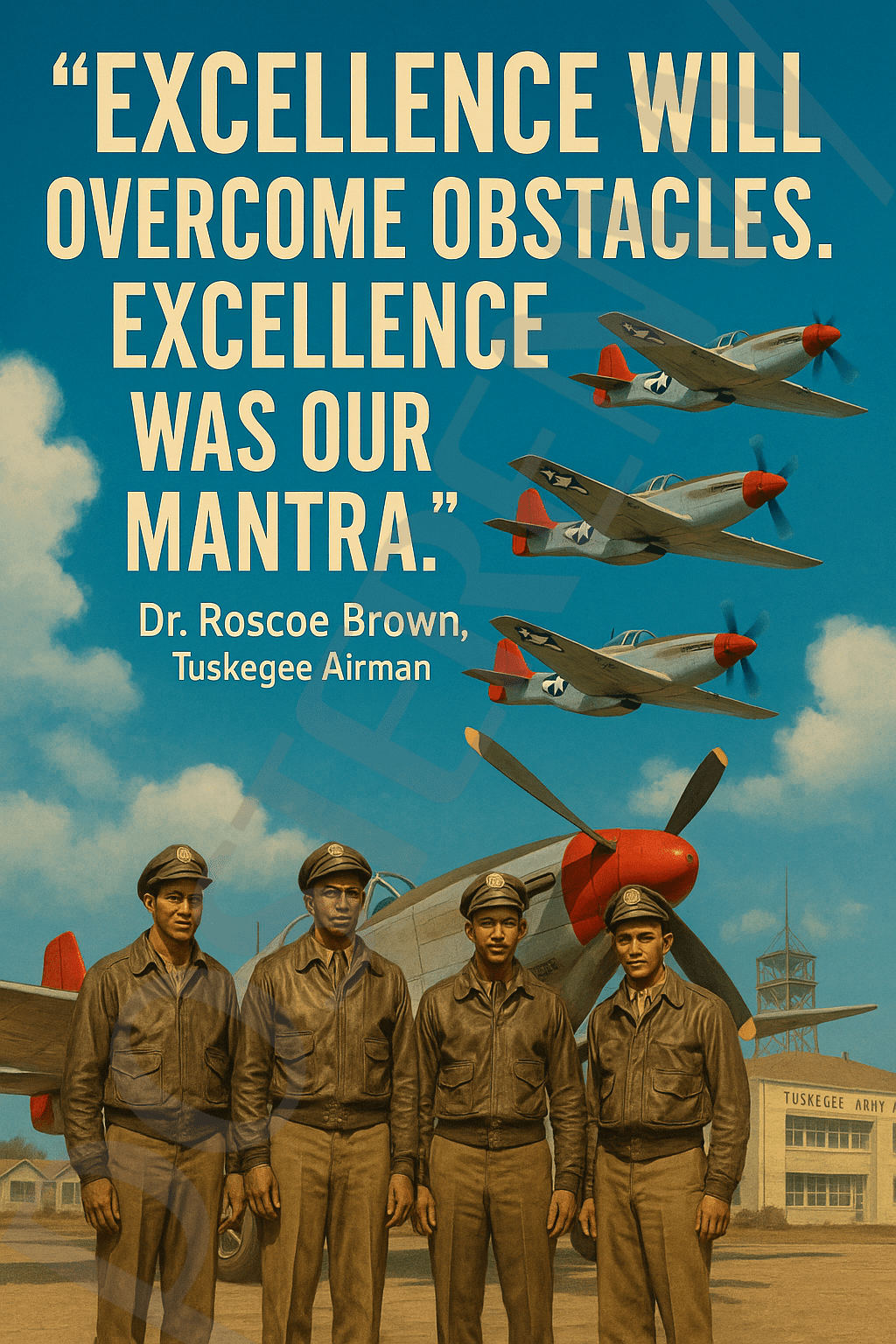 Tuskegee Airmen Famous Quote Poster – "Excellence Will Overcome ...