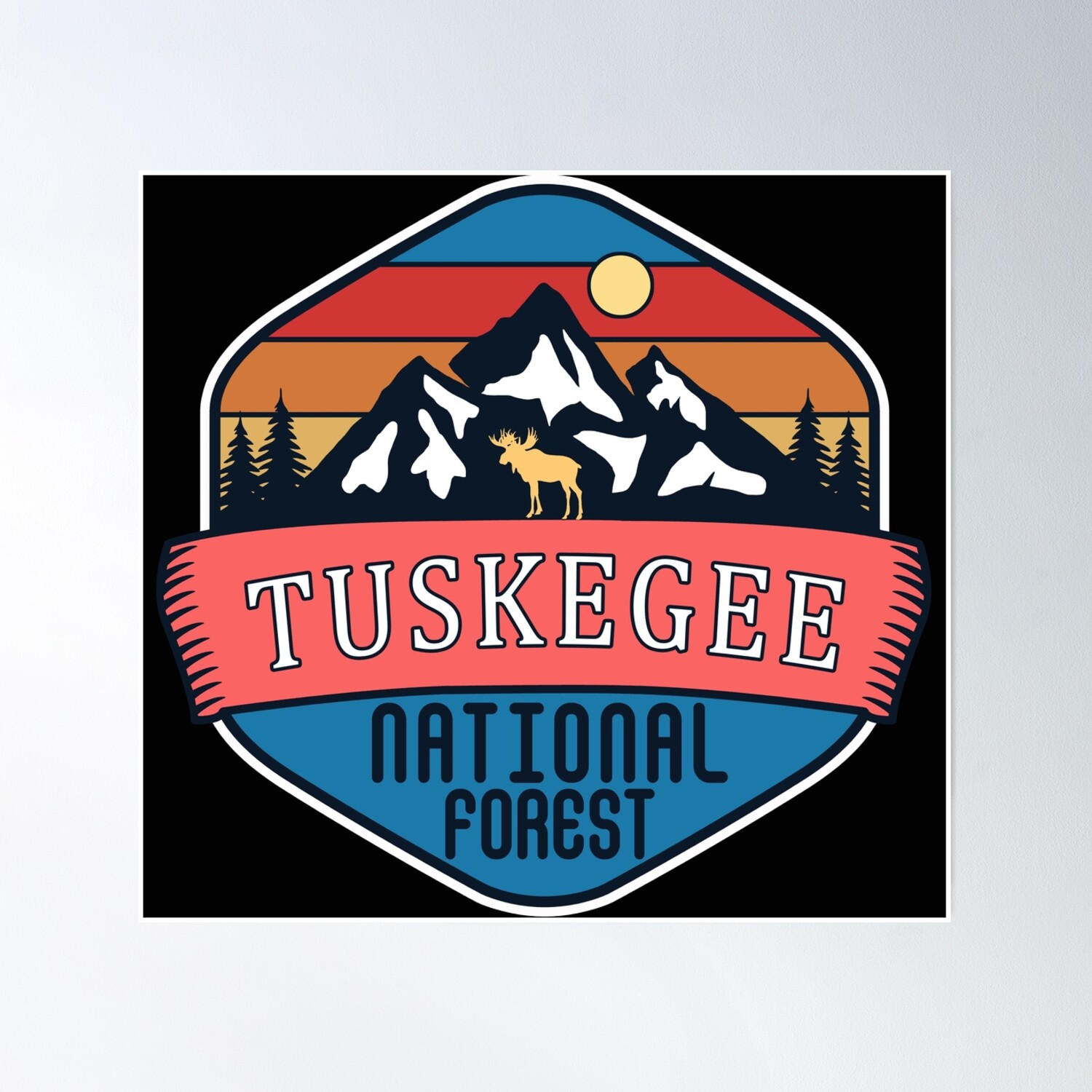 Tuskegee National Forest Poster Wall Art, Modern Wall Decor, 24x24 ...