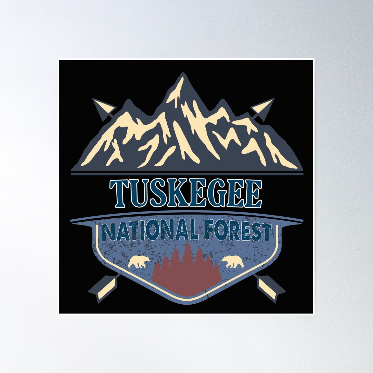 Tuskegee National Forest Poster Wall Art, Modern Wall Decor, 24x24 ...