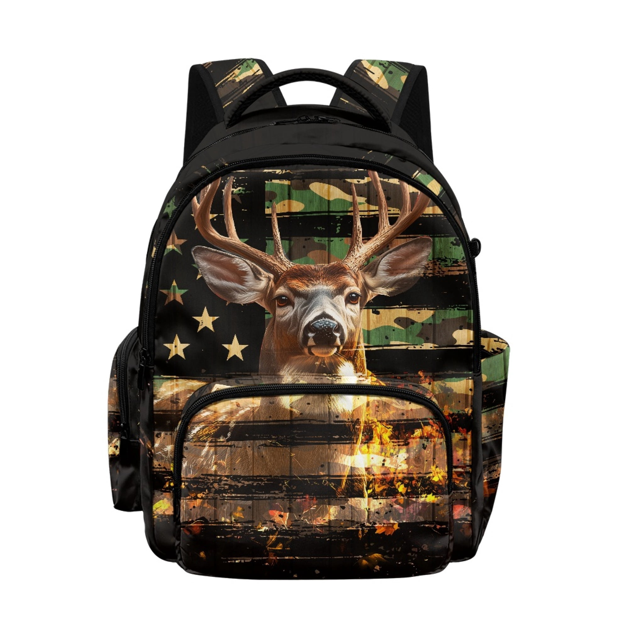 Tutolipy Camouflage Flag Buck Deer Pattern Elementary School Backpack ...