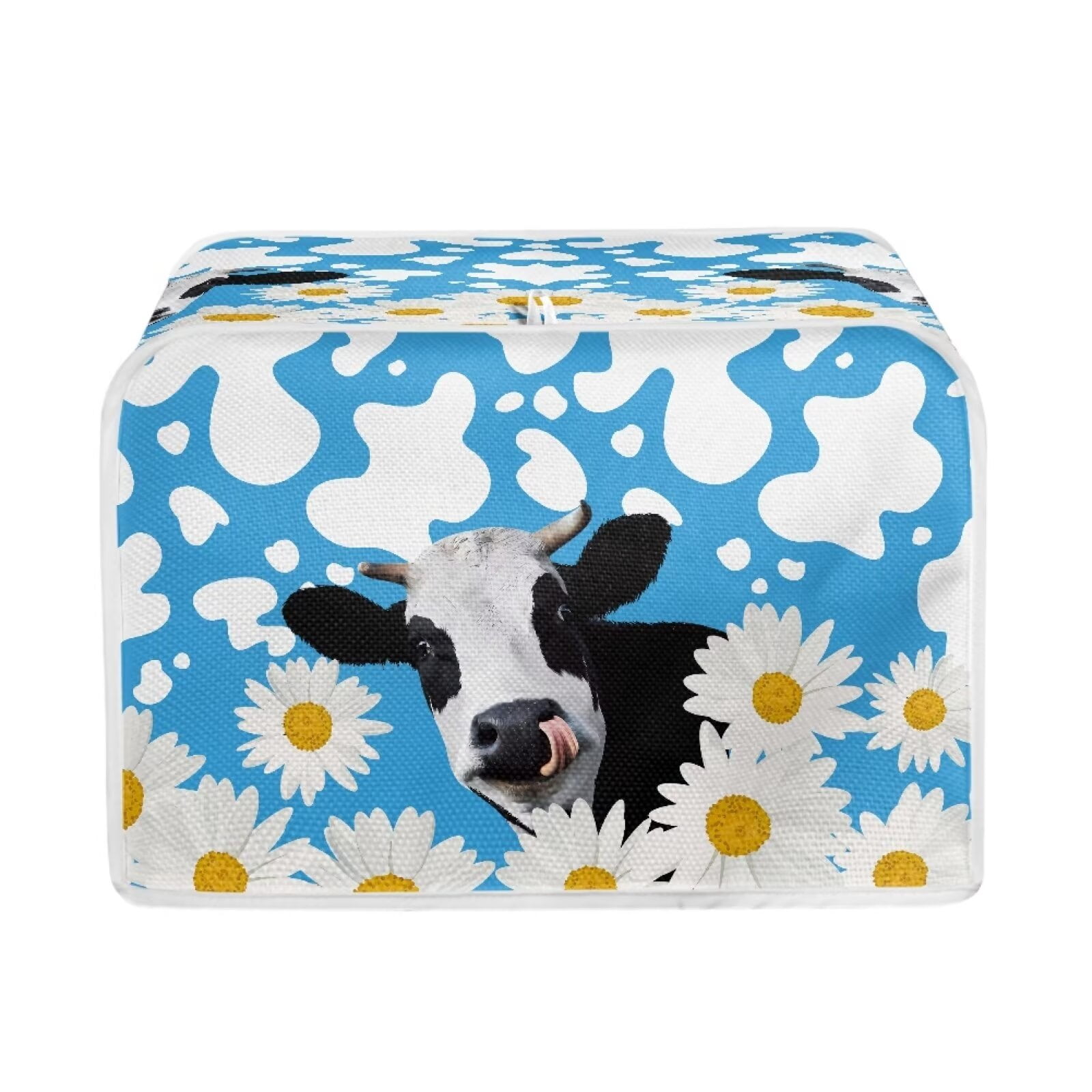 Tutolipy Cow Daisy Print Toaster Cover 4 Slice Toaster Dust Cover Anti ...