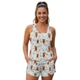 Tutolipy Tank Top Swimming Shorts Set, Floral Highland Cow & Bird ...
