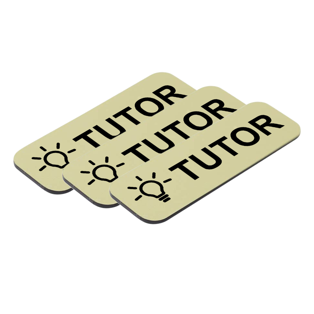 Tutor 1 x 3" Name Tag/Badge, Brushed Gold, (3 Pack) - Walmart.com