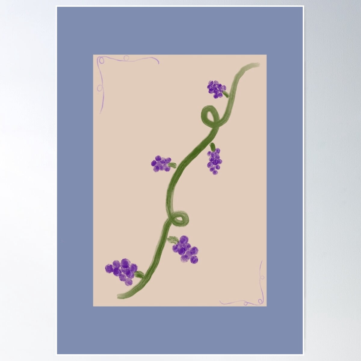 Tutti Fruity Grapevine Poster Wall Art, Modern Wall Decor For Living ...