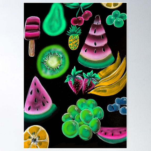 Tutti Fruity Poster Wall Art, Modern Wall Decor For Living Room Bedroom ...