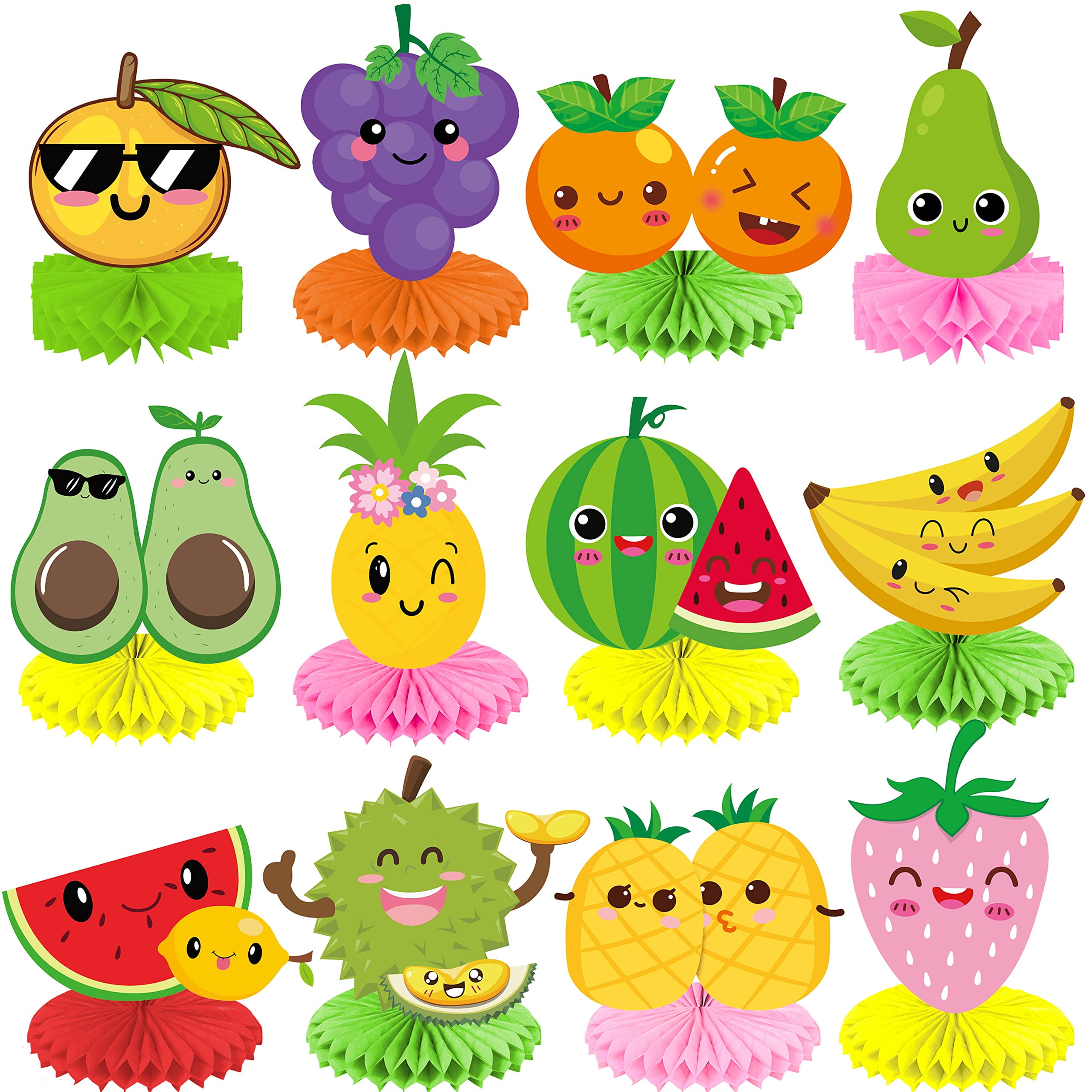Tutti Frutti Party Honeycomb Centerpieces 12pcs Summer Fruit Pary Table ...