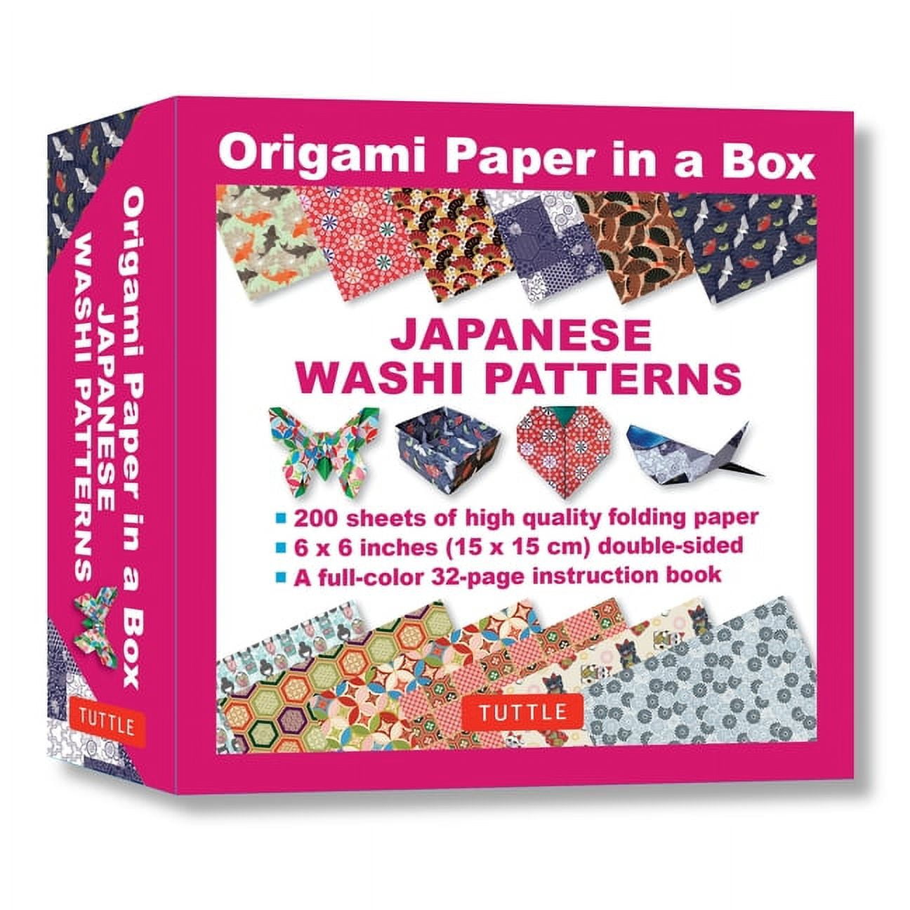 Tuttle Japanese Washi Patterns 6.7" x 2.1" x 6.6" Double Sided Color ...
