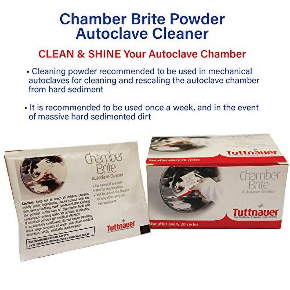 Tuttnauer TU-CB0010 Chamber Brite Powdered Autoclave Cleaner (Pack of ...