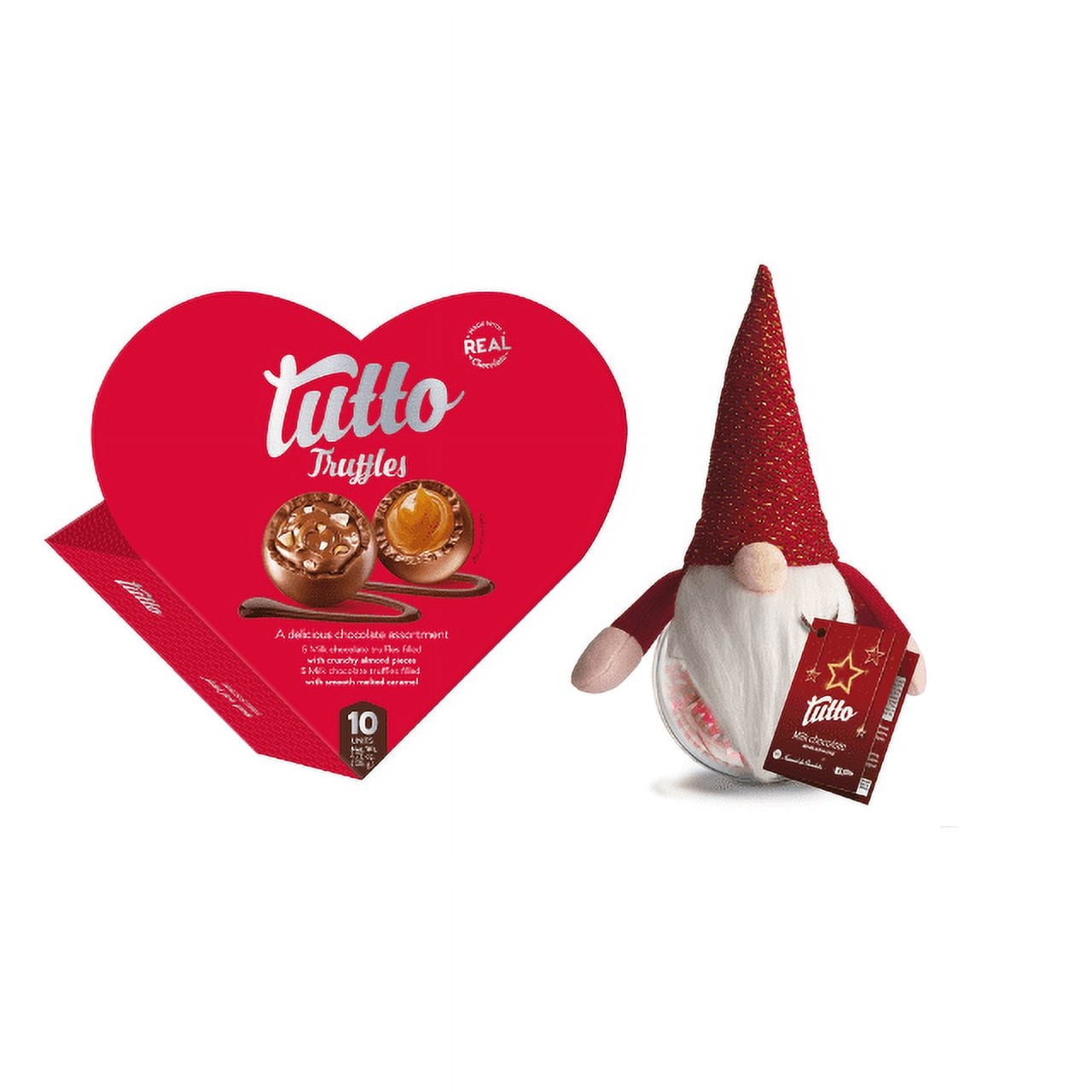 Tutto Christmas Heart Milk Chocolates Filled Mini Pack, 10 Pieces ...