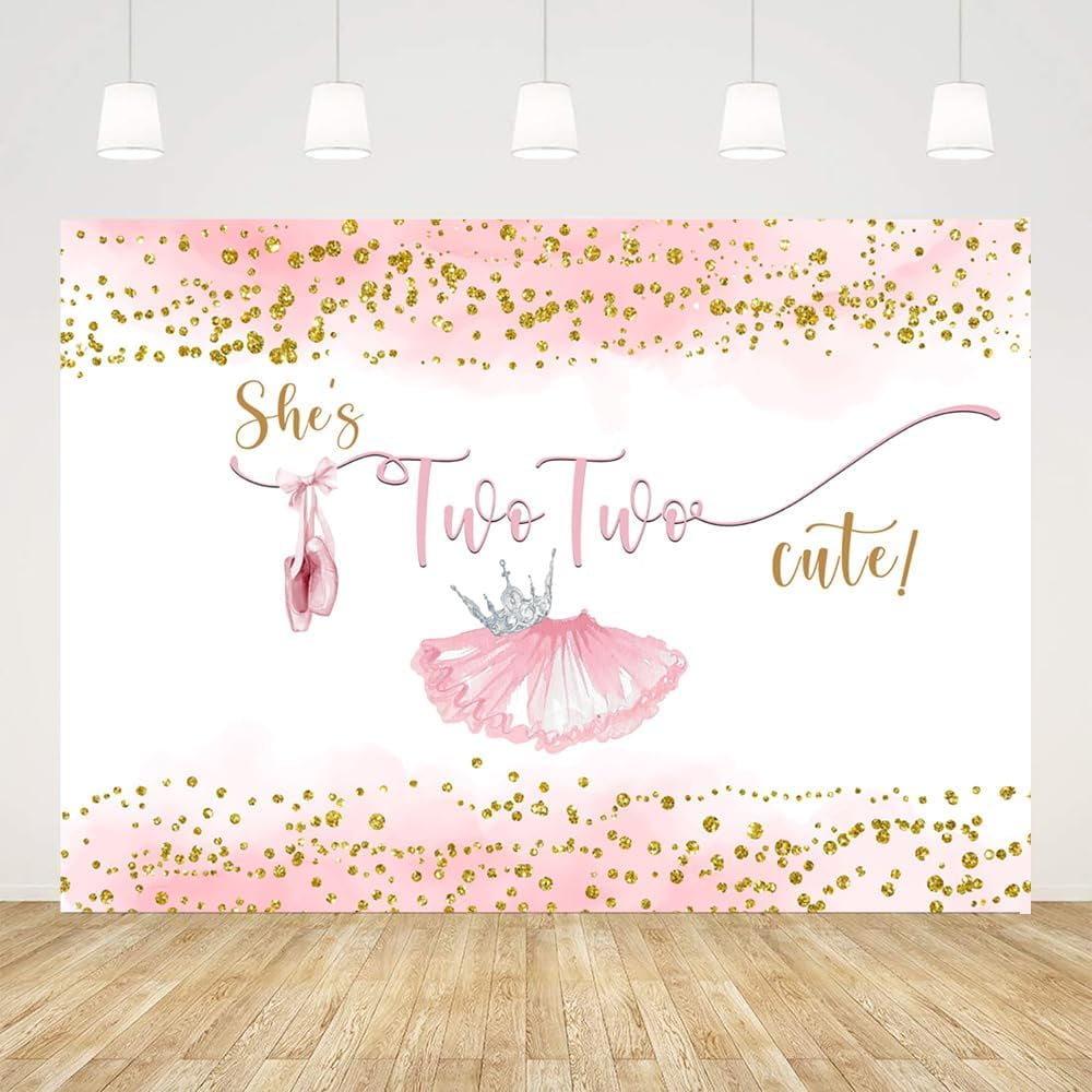 Tutu Cute 2nd Birthday Backdrop for Girls Tutu Skirt Photography ...