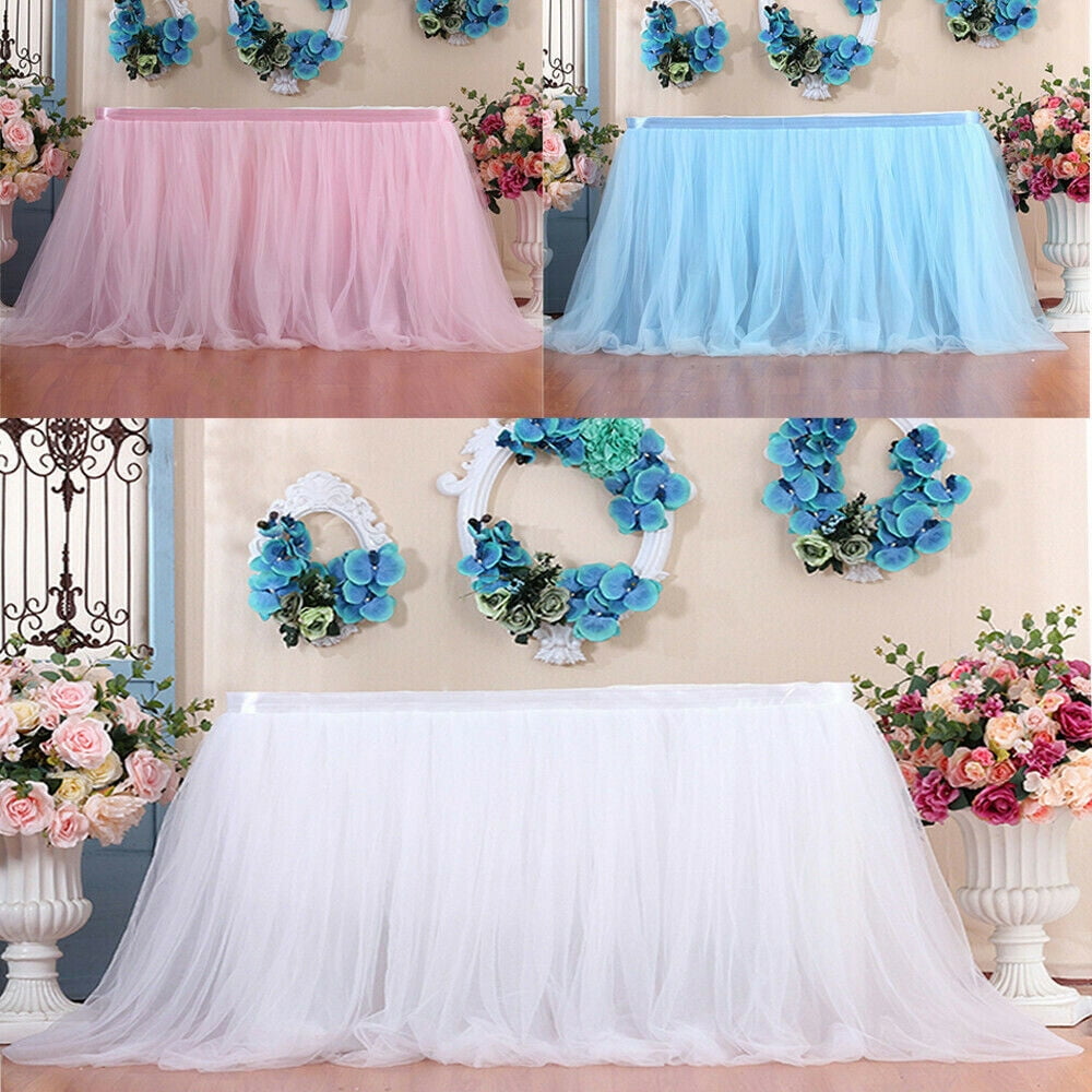 Tutu Tulle Table Skirt Tableware Table Cloth Cover Home Wedding Party ...