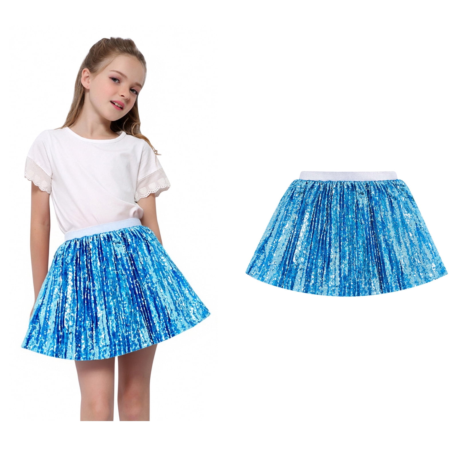 Tutu for Girls Layers Blue Tutu Sparkle Skirt Elastic Waist Girls ...