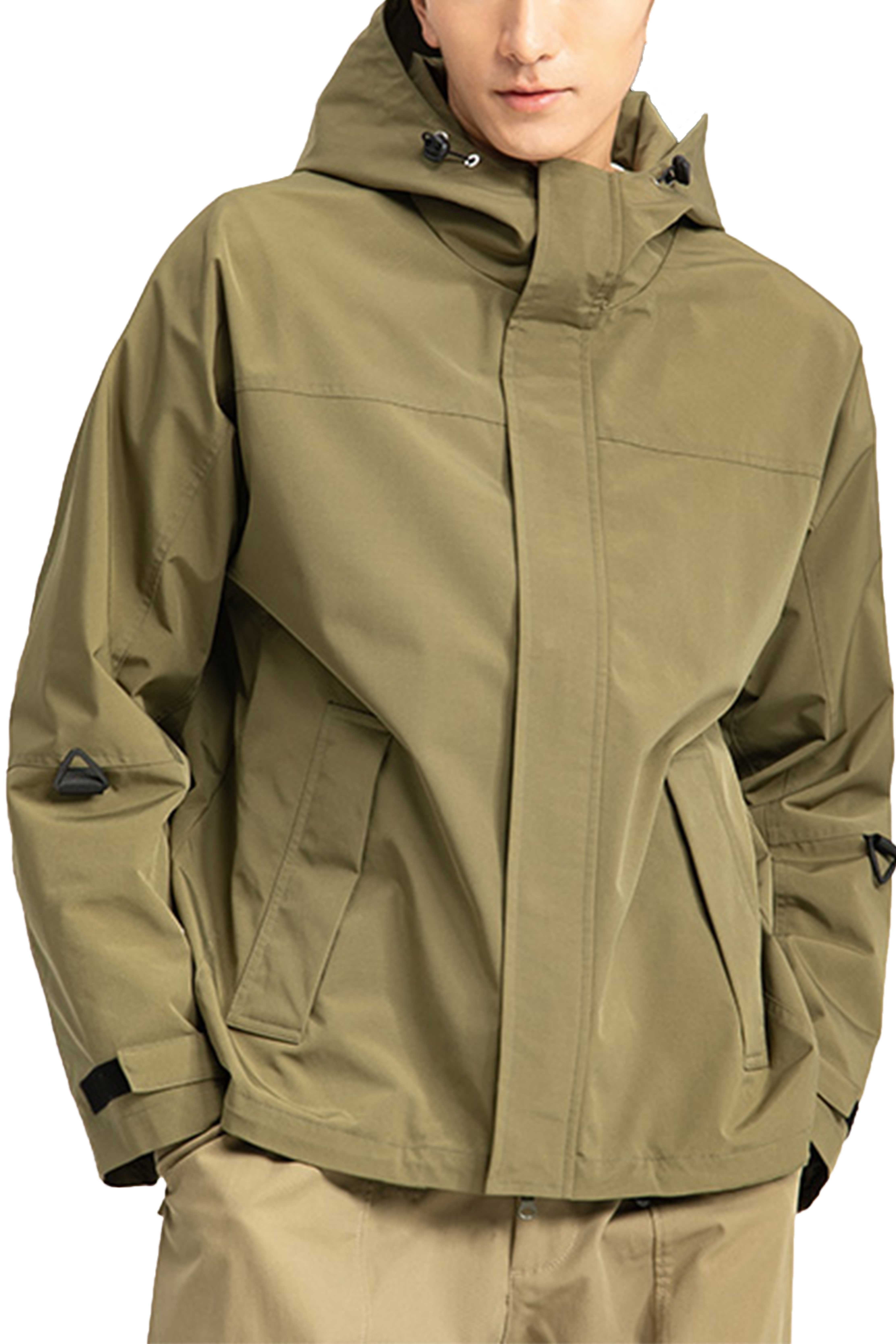 Tutulime Men's utdoor Windbreakers, Sporty Utility Jackets with Single ...