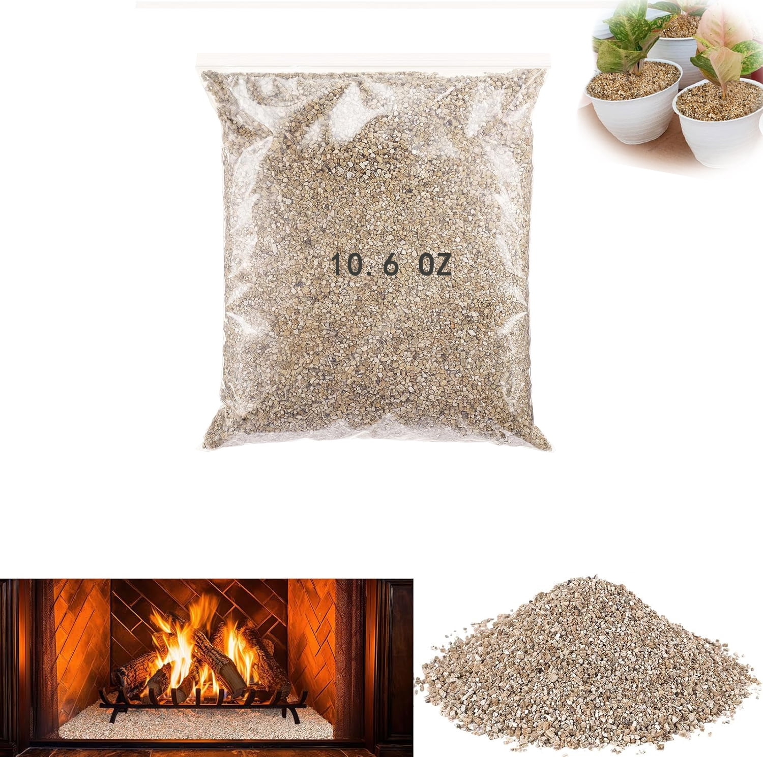 Tutuviw 0.7Lb Vermiculite Granules for Fire Pits and Fireplaces, Heat ...