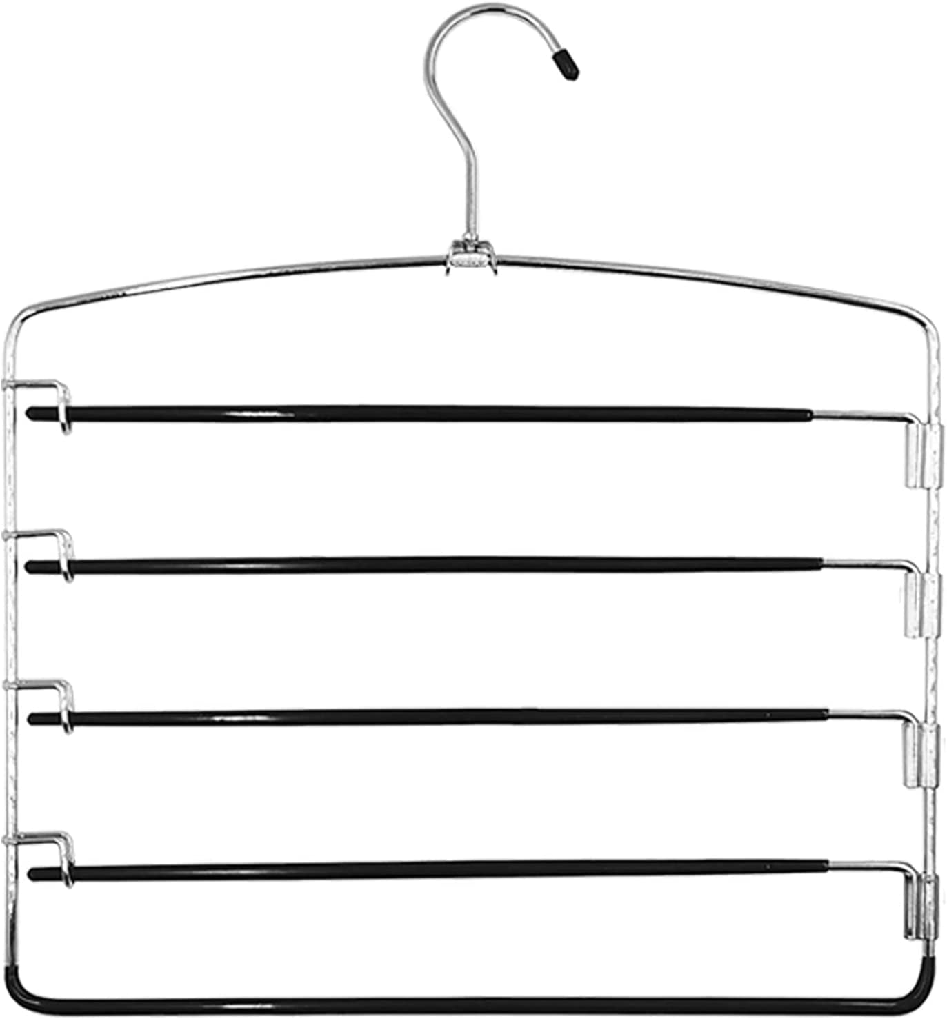 Tutuviw 1 Pack Pants Hangers5 Layer Tiered Non-Slip Stainless Steel ...