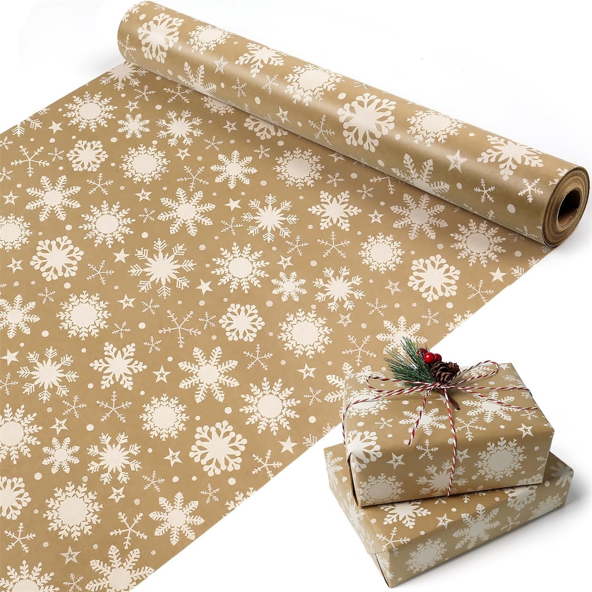Tutuviw 1 Rolls Christmas Wrapping Paper, 17 in× 49 feet Per Roll ...