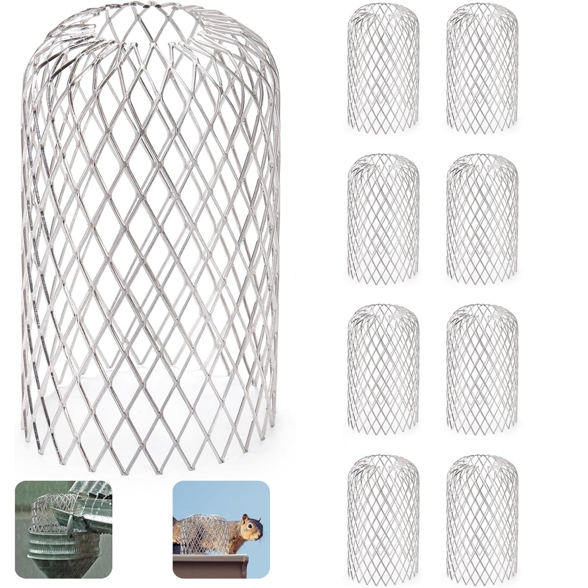 Tutuviw 8 Pack 3.5 in Gutter Downspout Guards Filter, Adjustable ...