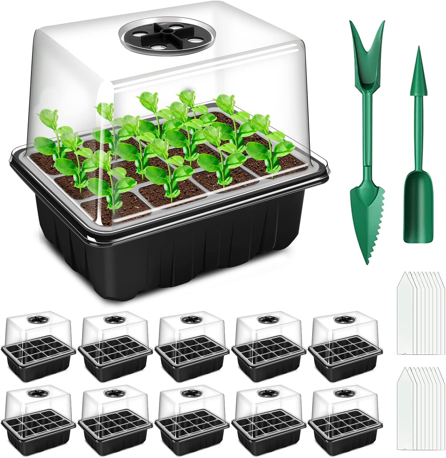 Tutuviw 10-Pack Seed Starter Kit Seedling Starter Tray (12 Cells ...