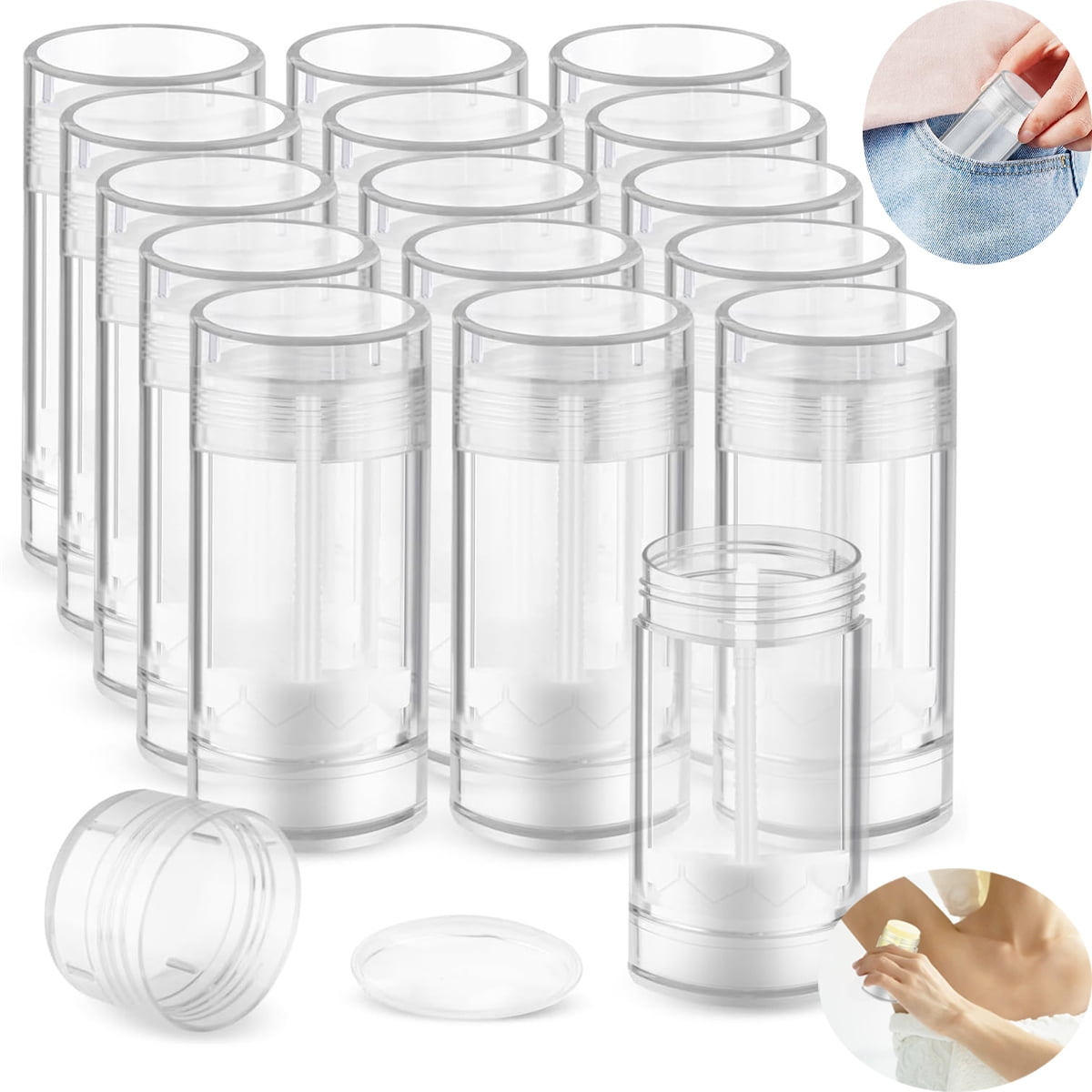 Tutuviw 10 Pcs 1oz Empty Plastic Deodorant Containers,Bottom Fill ...
