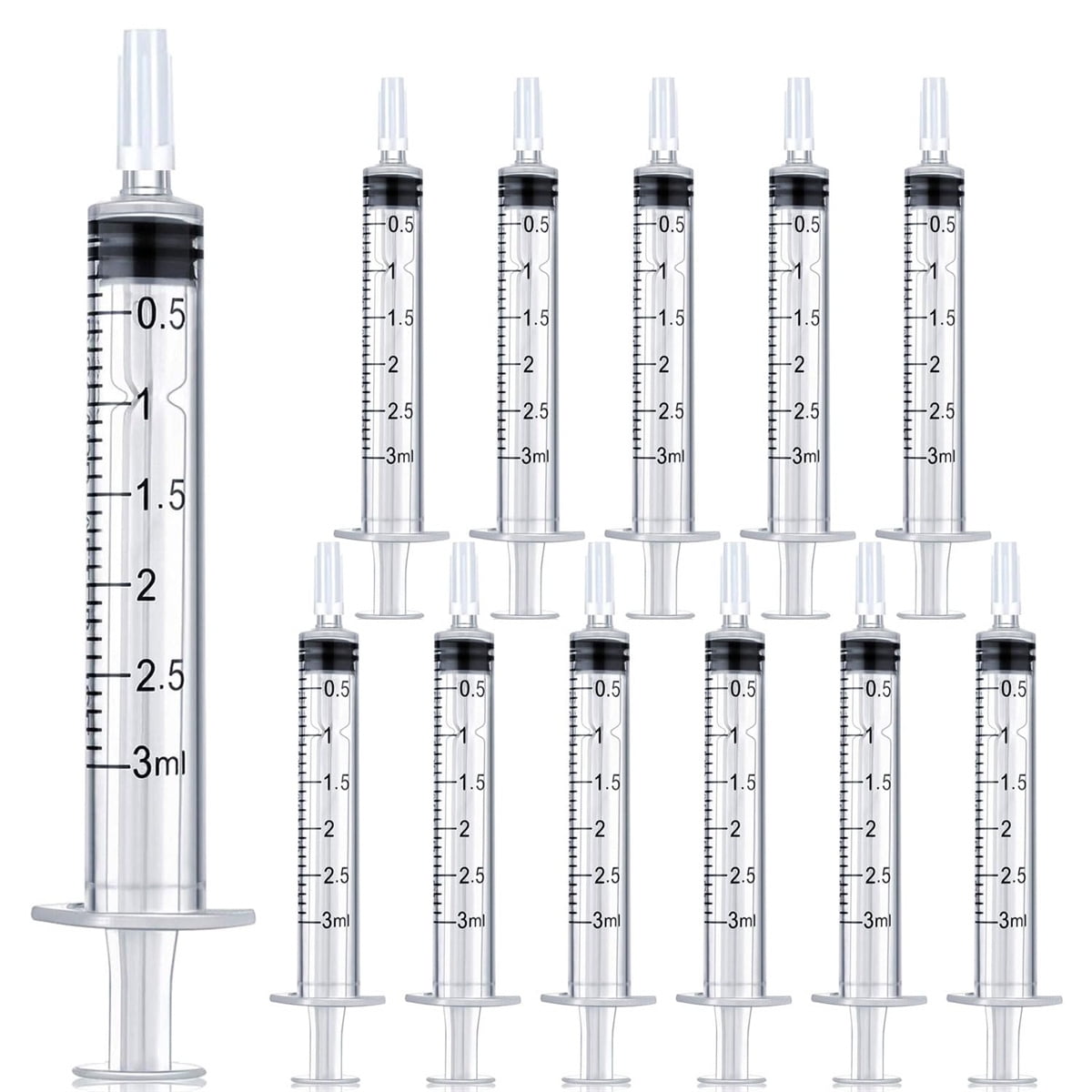 10 Pack 3ml Syringes,Tutuviw Plastic Syringe,Without Needle Plastic ...