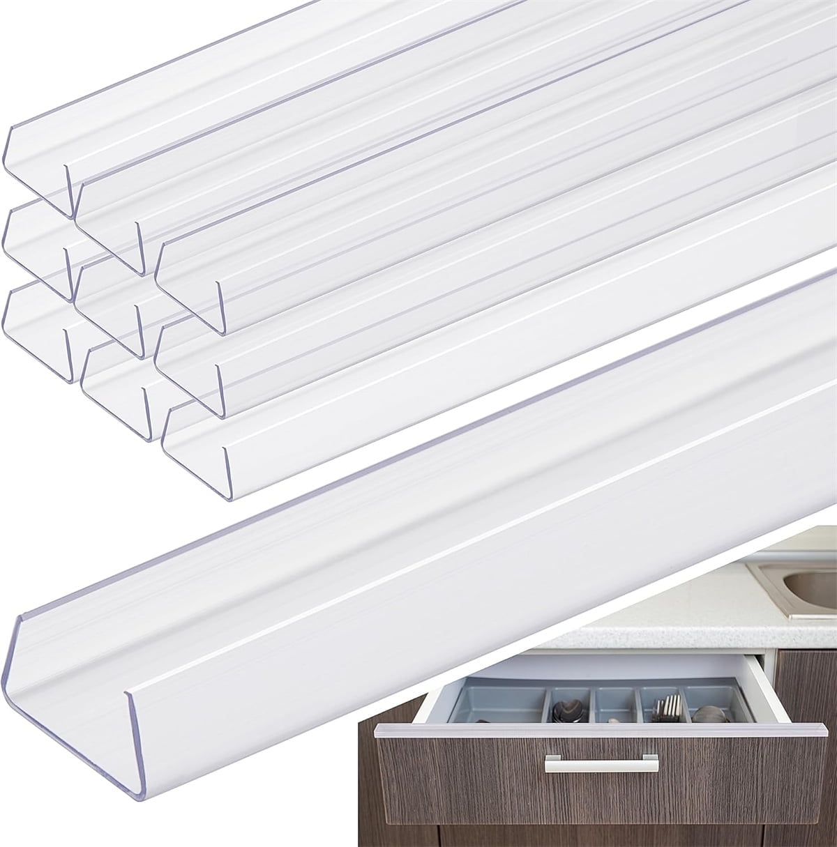 Tutuviw 10 Pcs Cabinet Protector Edge Guard,Clear Plastic U Channel ...