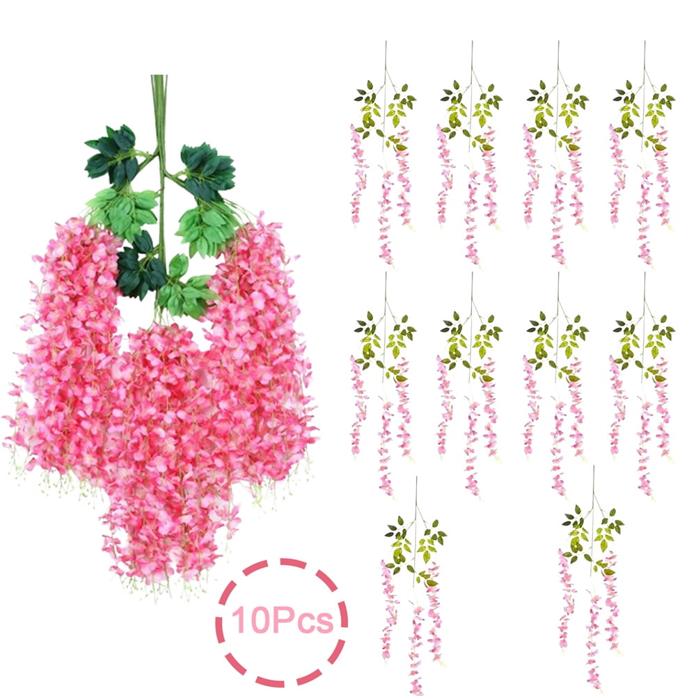 Tutuviw 10 Pcs Wisteria Flower Garland 3.6Ft Artificial Flower Strings ...