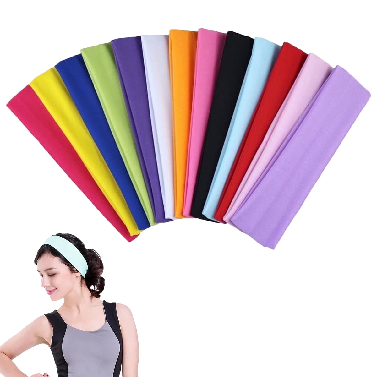 Multicolor Stretchy Headbands Tutuviw 10 Pcs Women Yoga Sports ...