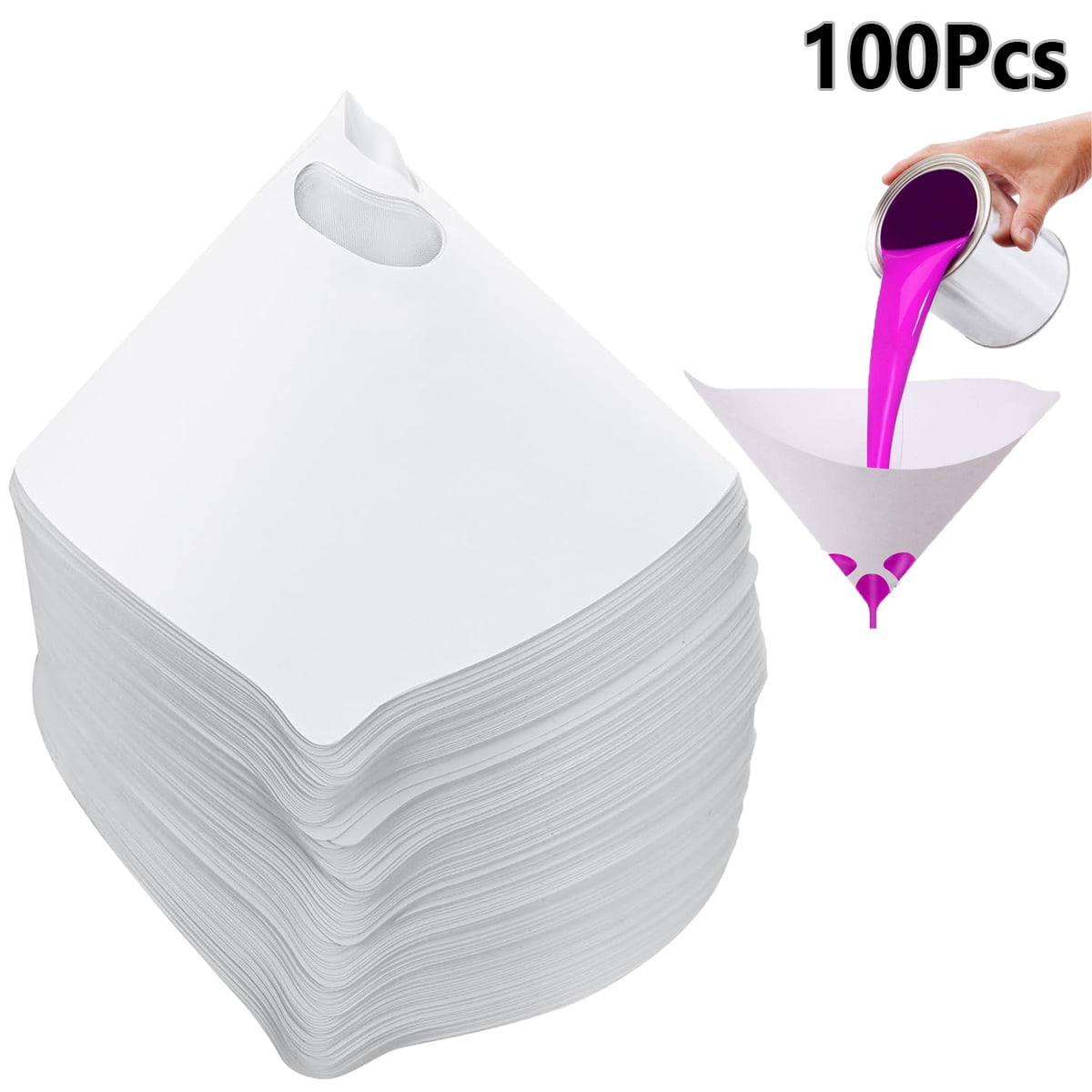 Tutuviw 100 Pack 100 Micron Paint Cone Paint Strainers, Cone Paint ...
