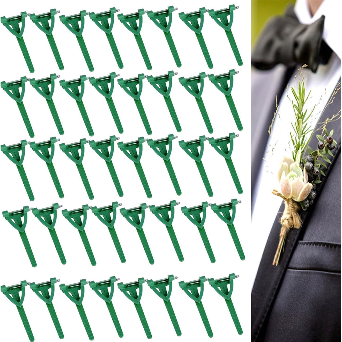 Tutuviw 100 Pcs Plastic Boutonnieres Safety Pins,Triangle Corsage Pin,T ...