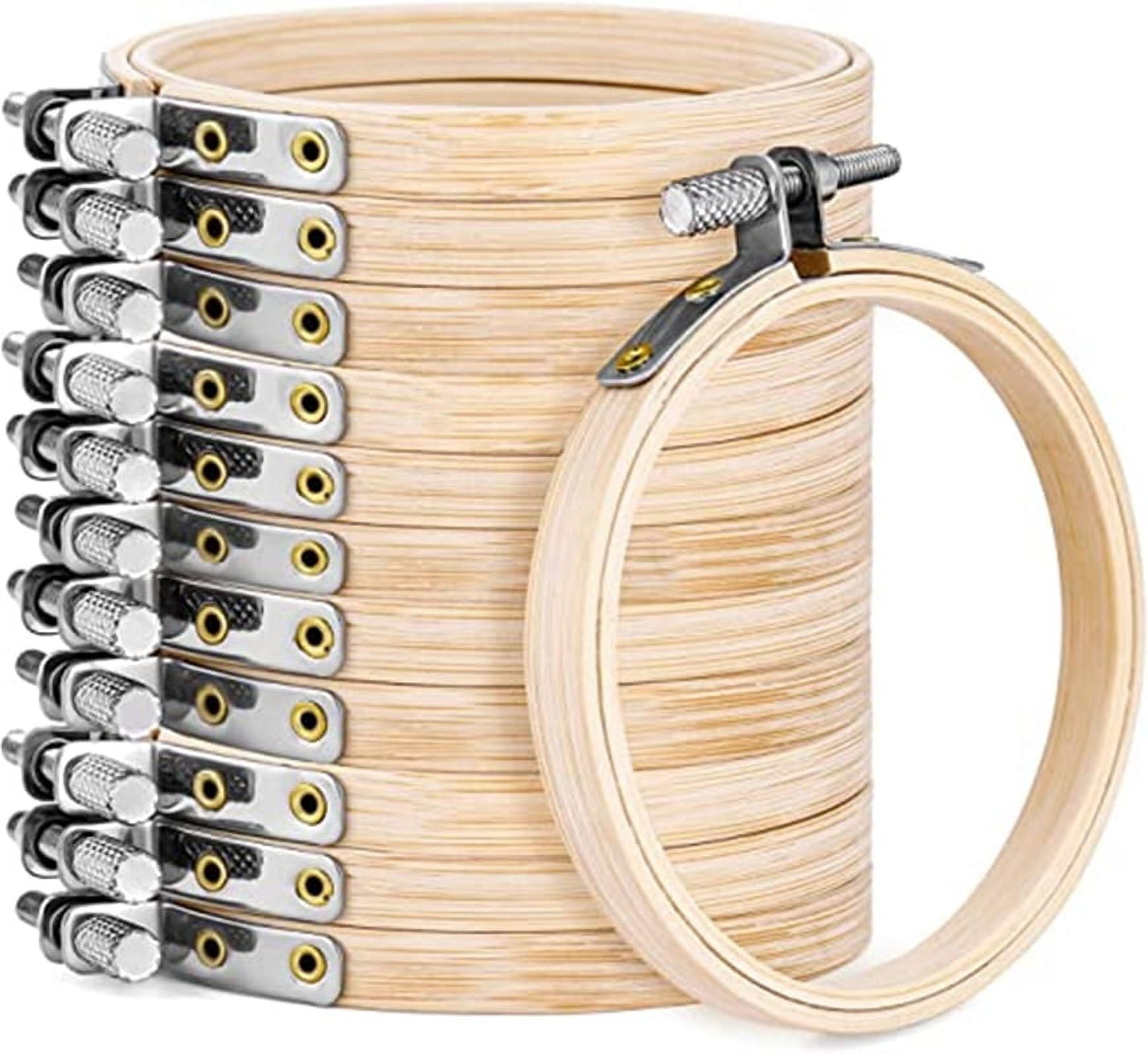 Tutuviw 10Pcs 4 Inches Embroidery Hoop Set Wooden Round Bamboo Circle ...