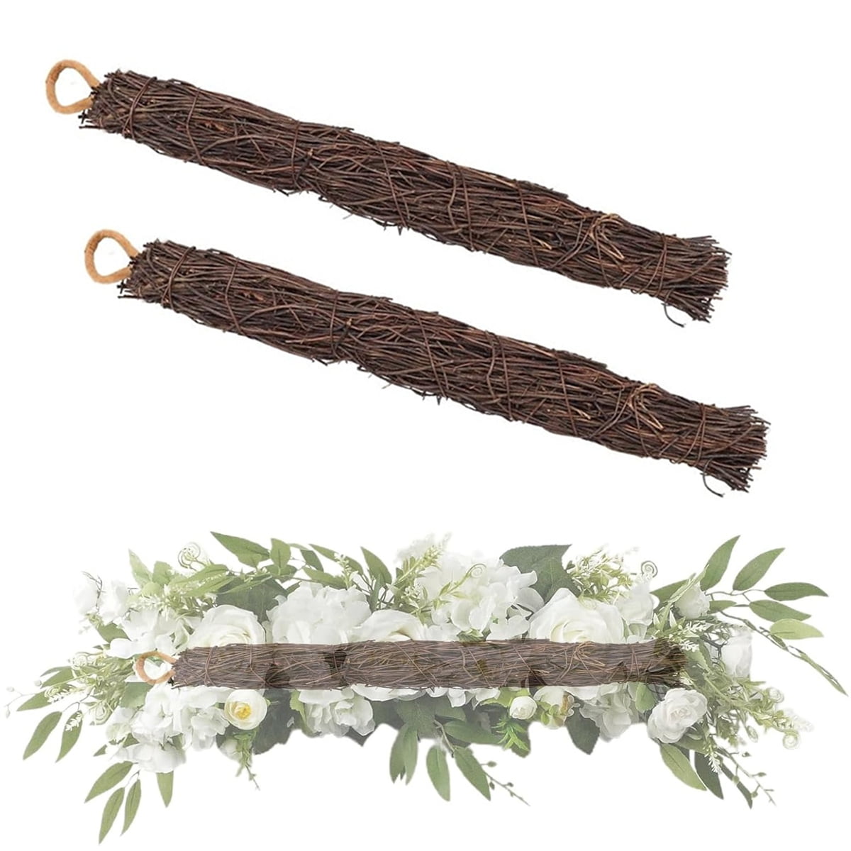 Tutuviw 11.8in Natural Grapevine Swag Base,DIY Crafts Decorative ...