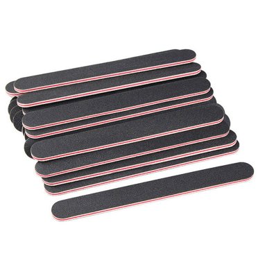 10Pcs Black Nail File Set, Nail Files & Buffers, Double Sided Emery ...
